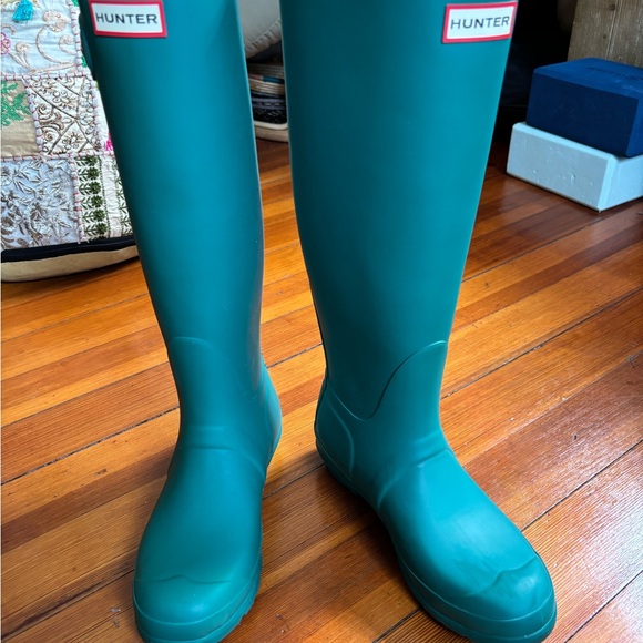 Hunter | Shoes | Rare Hunter Teal Waterproof Boots | Poshmark